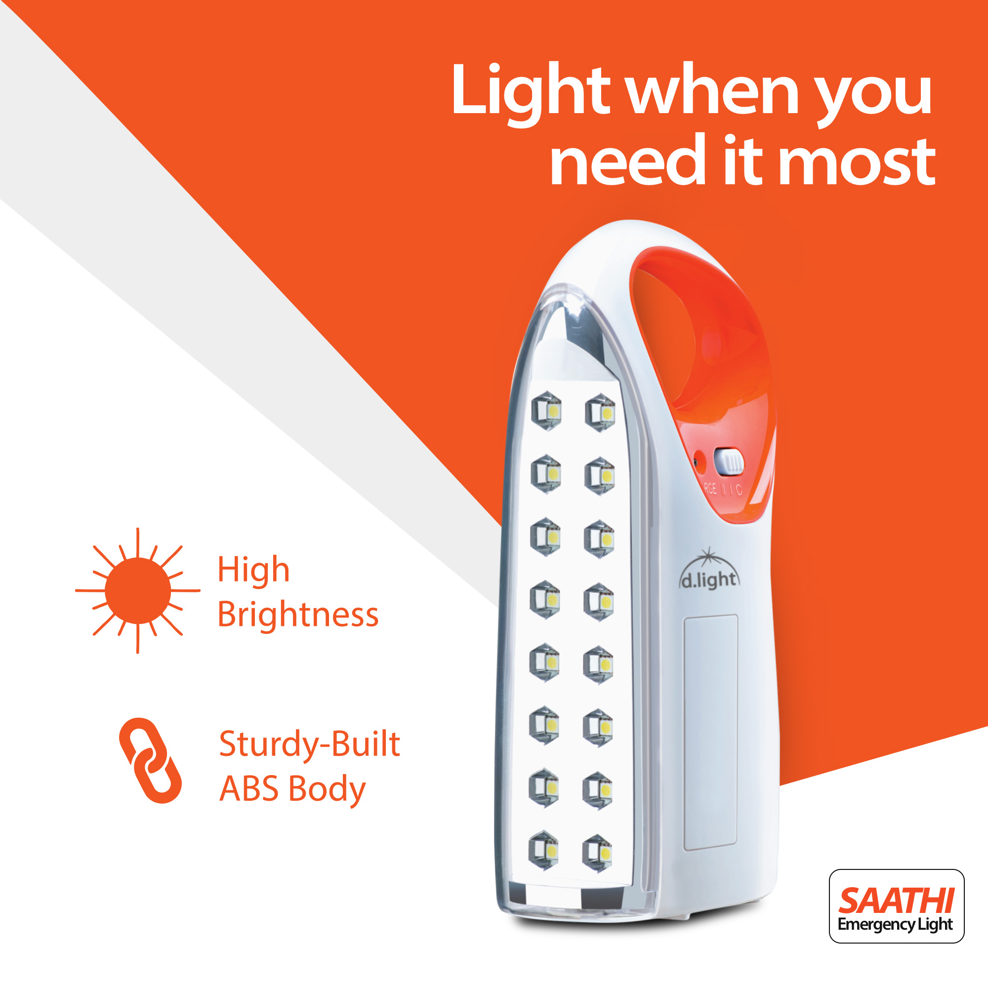 d.light Saathi 5W LED Emergency Light with upto 8 hours backup - Pack ...
