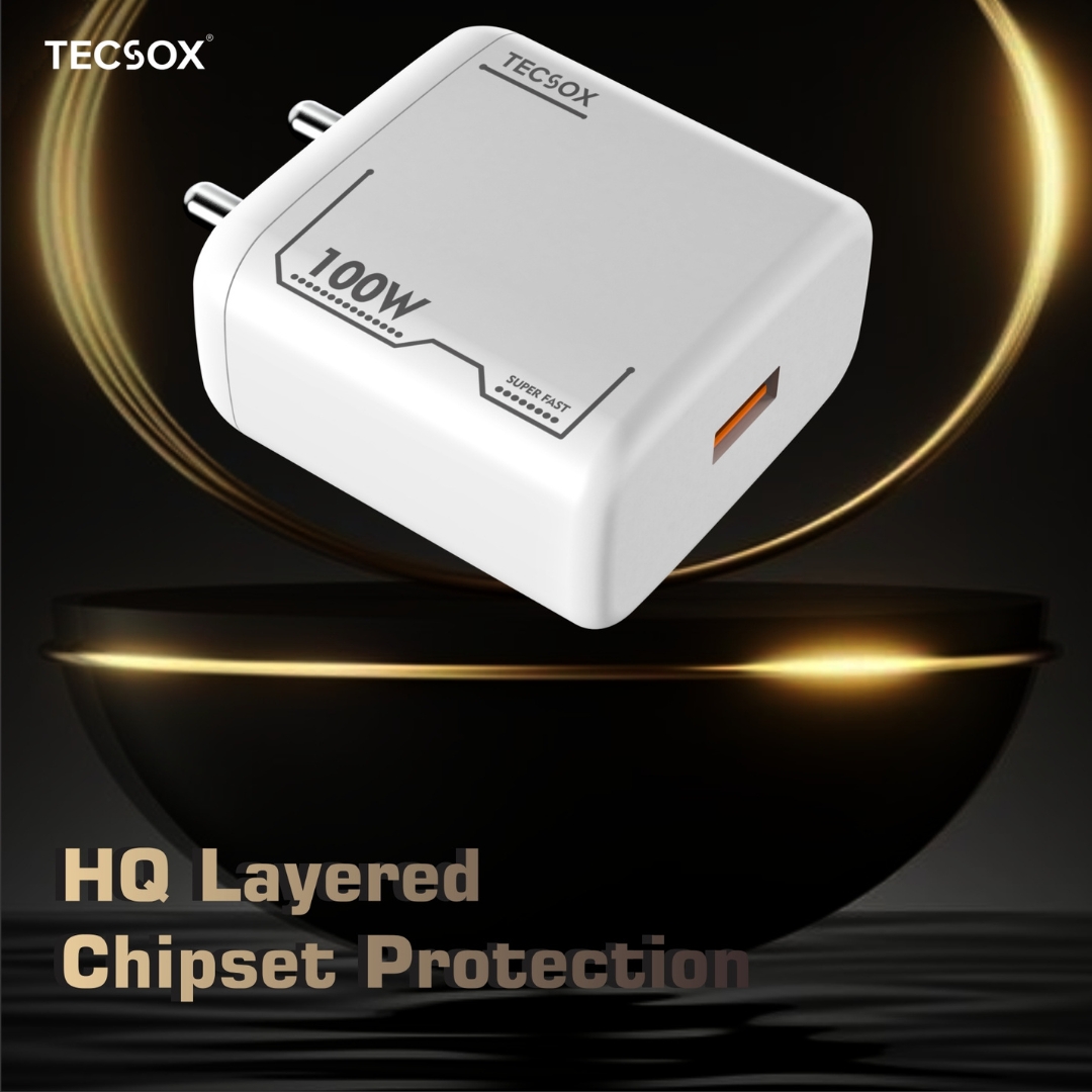 TecSox 100W Mobile Charger | Super VOOC Fast Charging | Travel Friendly ...