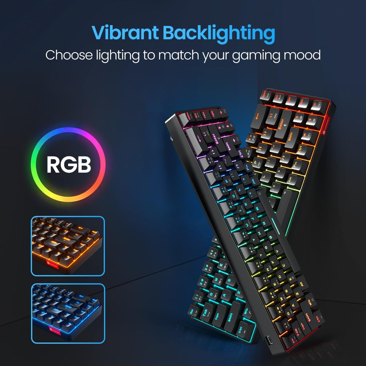 Portronics Hydra 10 Wireless Mechanical Gaming Keyboard Pack of 2