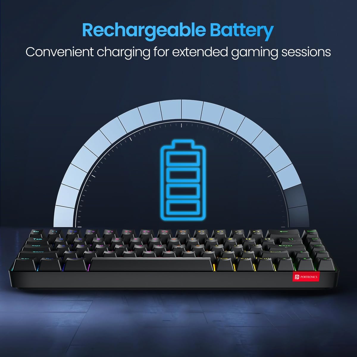 Portronics Hydra 10 Wireless Mechanical Gaming Keyboard Pack of 2